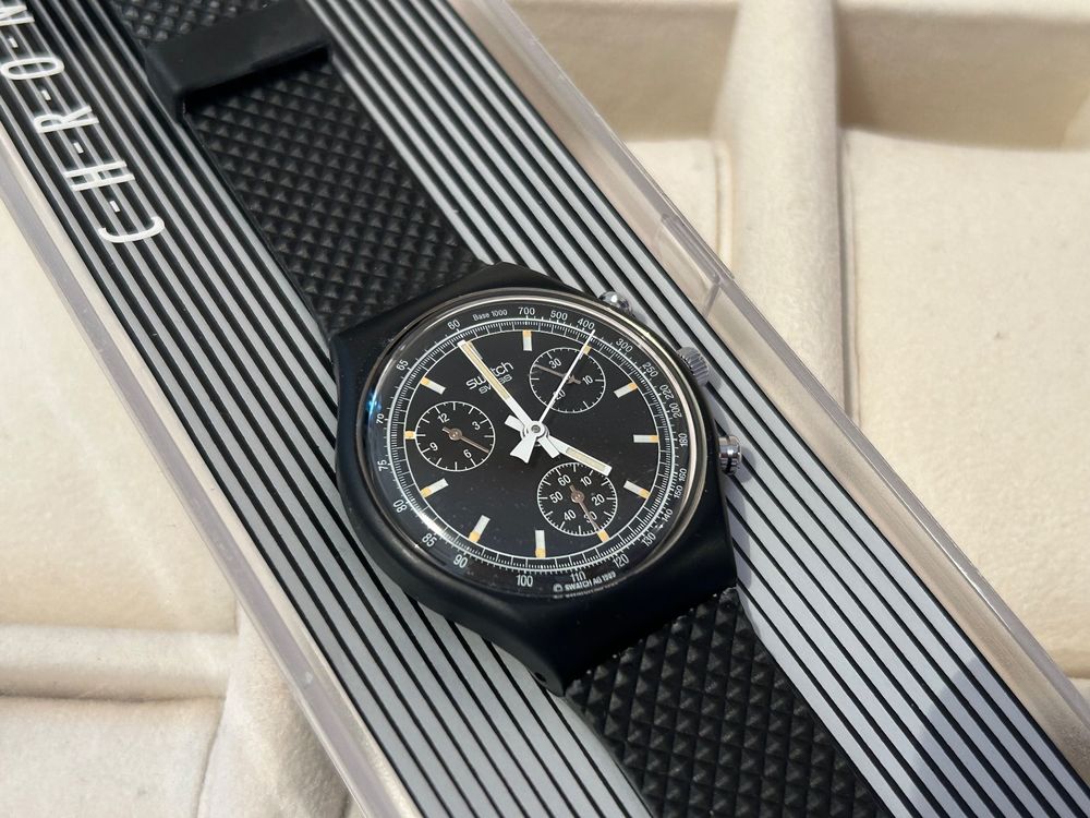 Swatch chronograph SCB100 BLACK FRIDAY neuve 1990 fonctionne | Kaufen ...