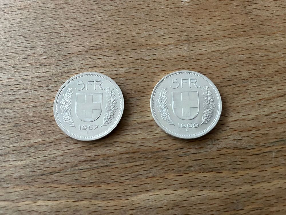 5 Liber / Fünf Franken - Silber - 1967 & 1969 | Kaufen auf Ricardo
