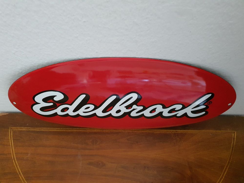 Grosses Emailschild Edelbrock Logo Emaille Schild Reklame (Neu (gemäss ...