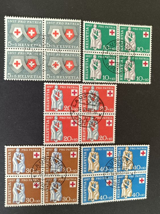 1957 Pro Patria 4er Block Serie gestempelt | Kaufen auf Ricardo