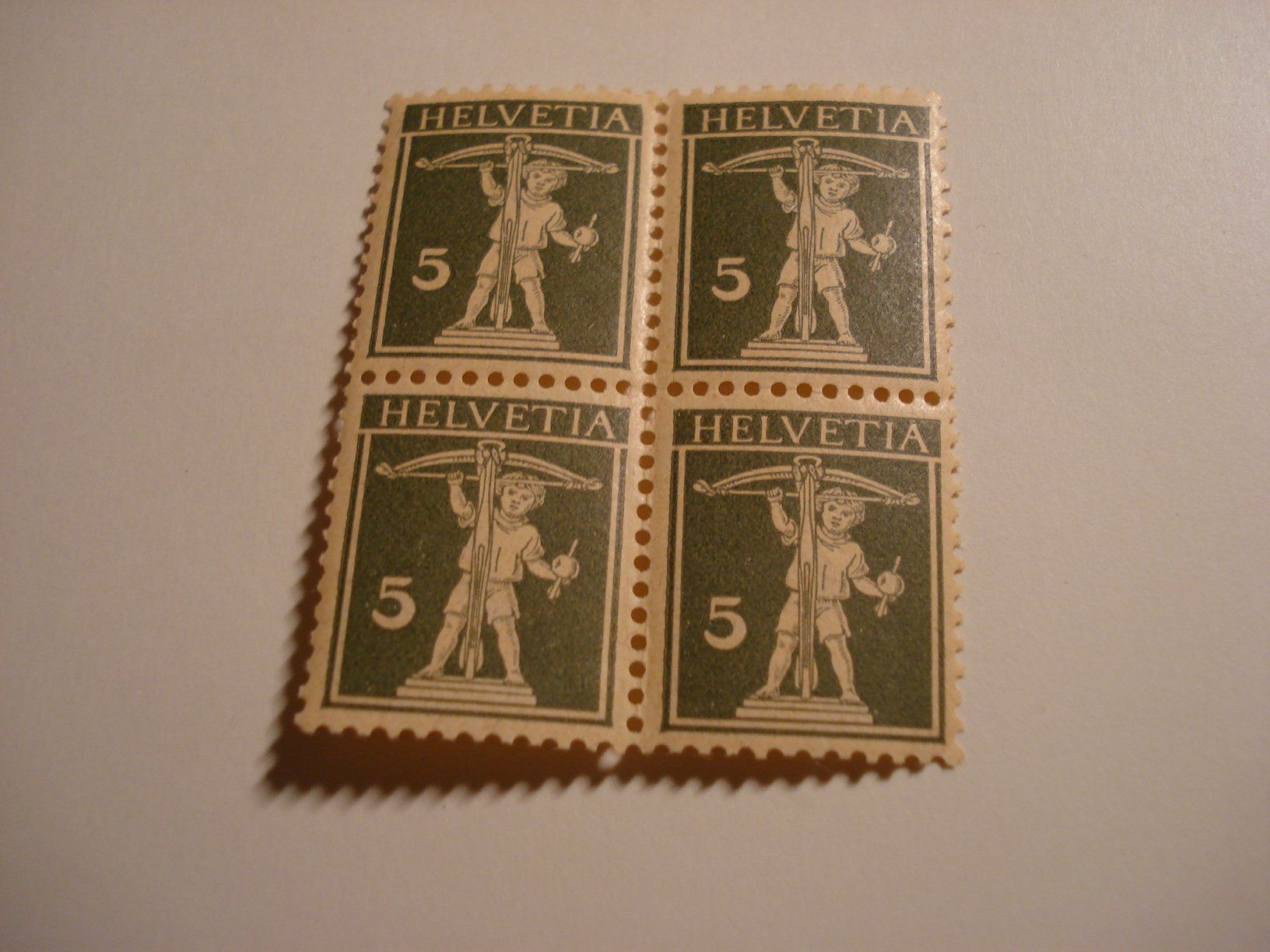 4erblock Tellenbub 5 Rp, ** Grüngrau (Gebraucht) in Niederwil AG für ...