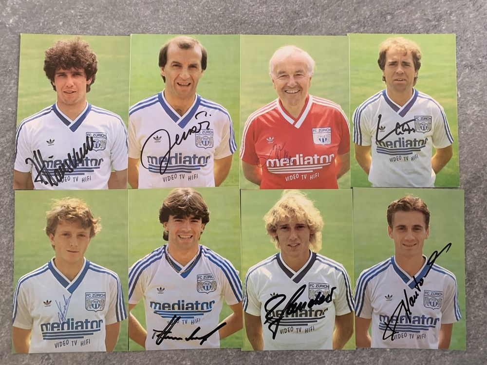 FC Zürich 35 Original Autogrammkarten 80er Jahre (Gebraucht) in ...