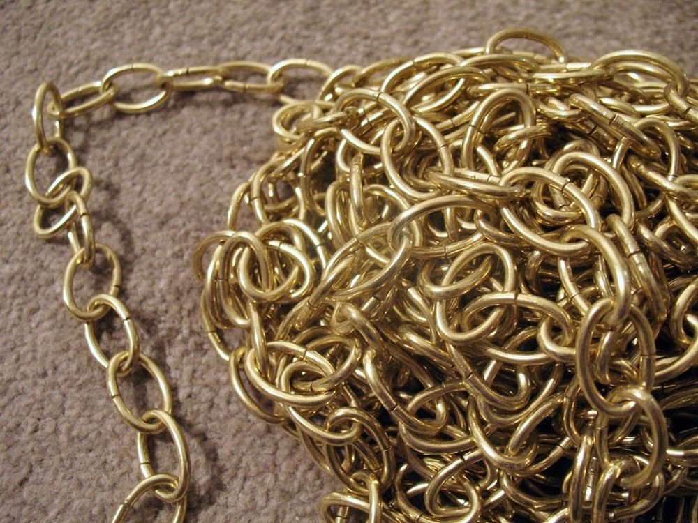 Messing Glieder Ring Kette Deko Zier Lampen-Kette 742cm (Neu (gemäss ...