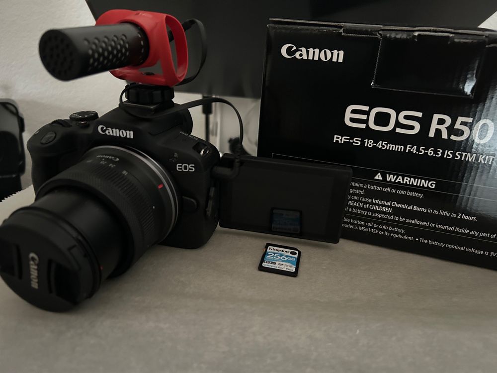 Canon EOS R50 + RF-S 18-45mm Kit mit Mikro und SD Karte (Gebraucht) in Pieterlen für CHF 520 ...