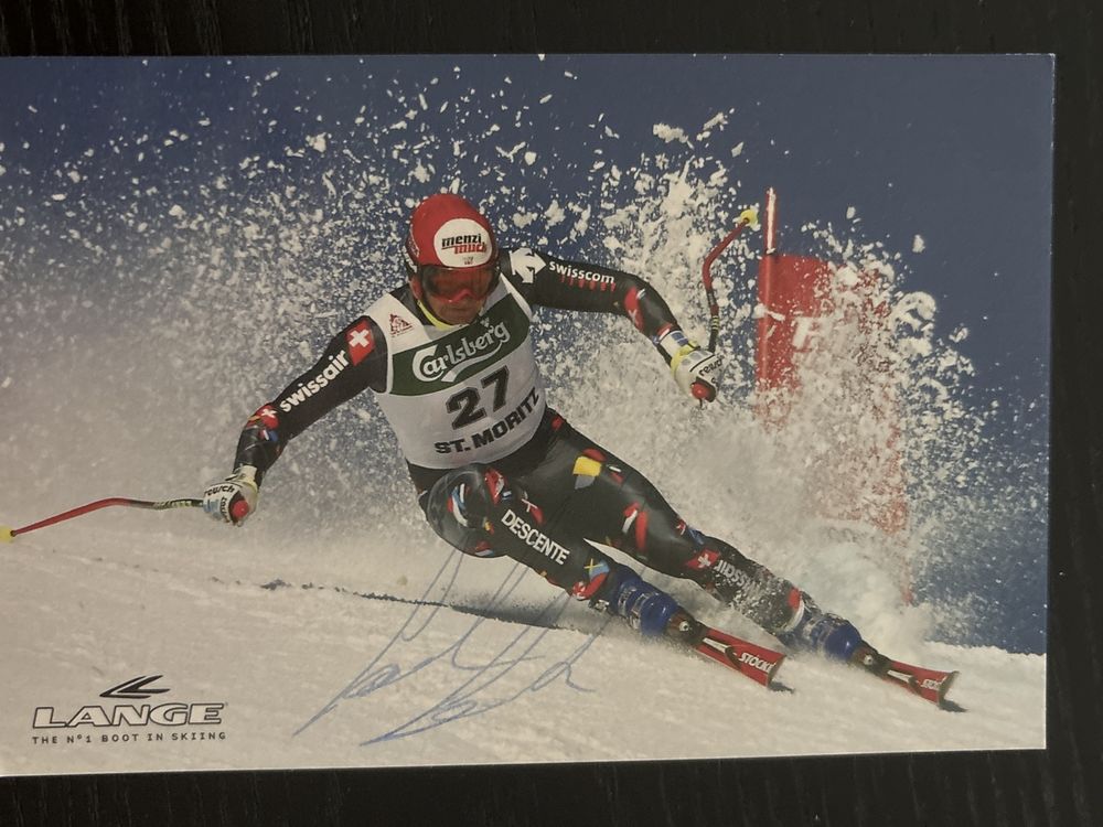 Signierte Paul Accola Postkarte Ski Alpin (Gebraucht) in Uetendorf für ...