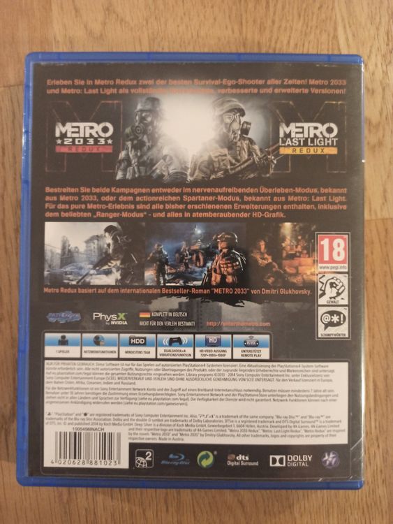 📀🎮📀Metro Redux - Metro Last Light Redux PS4 / PS5📀🎮📀 (Gebraucht) in ...