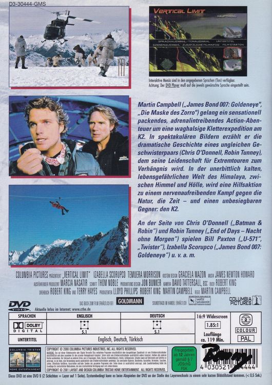 DVD ab Fr. 1.--, Vertical Limit - Halt dich Fest (Gebraucht) in Lausen ...