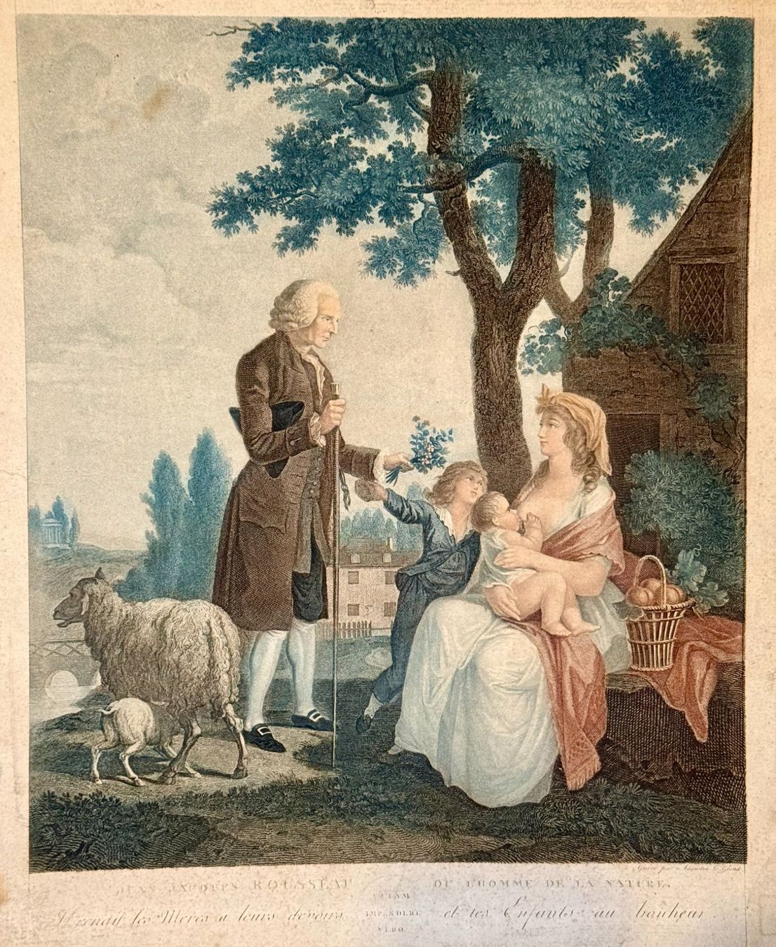 Jean-Jacques Rousseau – kolorierter Kupferstich um 1790 (Gebraucht) in ...