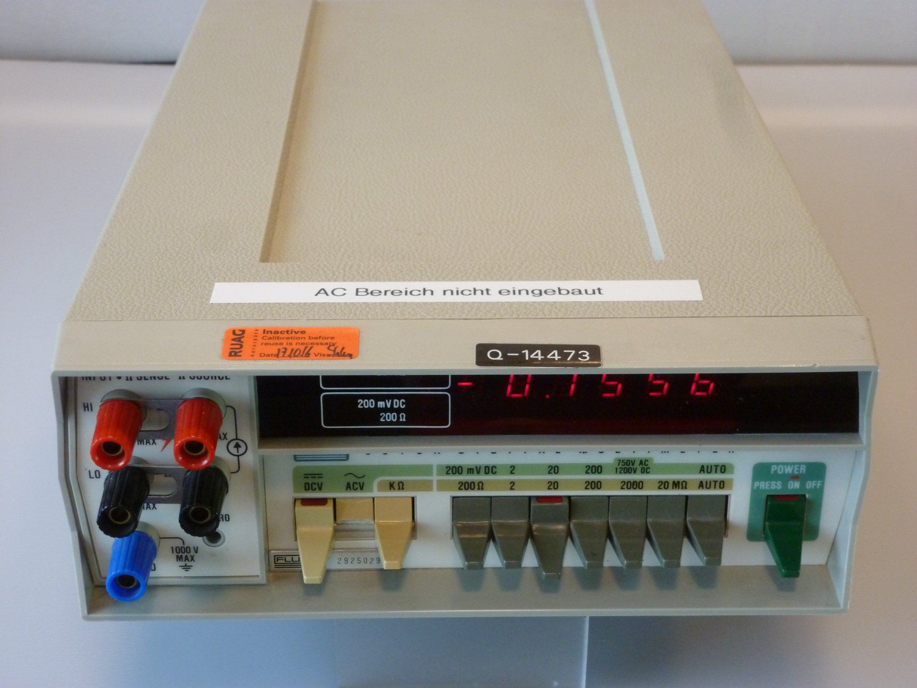 Fluke 8810A Digital Multimeter (ohne AC Messbereich) (Gebraucht) in ...