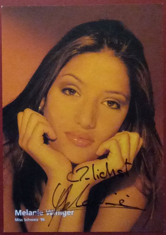Melanie Winiger Miss Schweiz Autogramm signiert Foto 15x21cm (Gebraucht ...