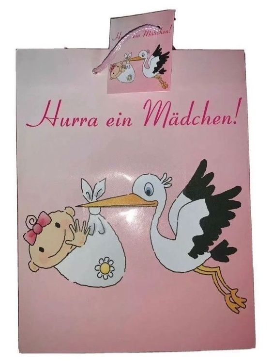 Geschenktüte Verpackung Geburt tüte Mädchen rosa Storch (Neu und originalverpackt) in Buchs SG ...