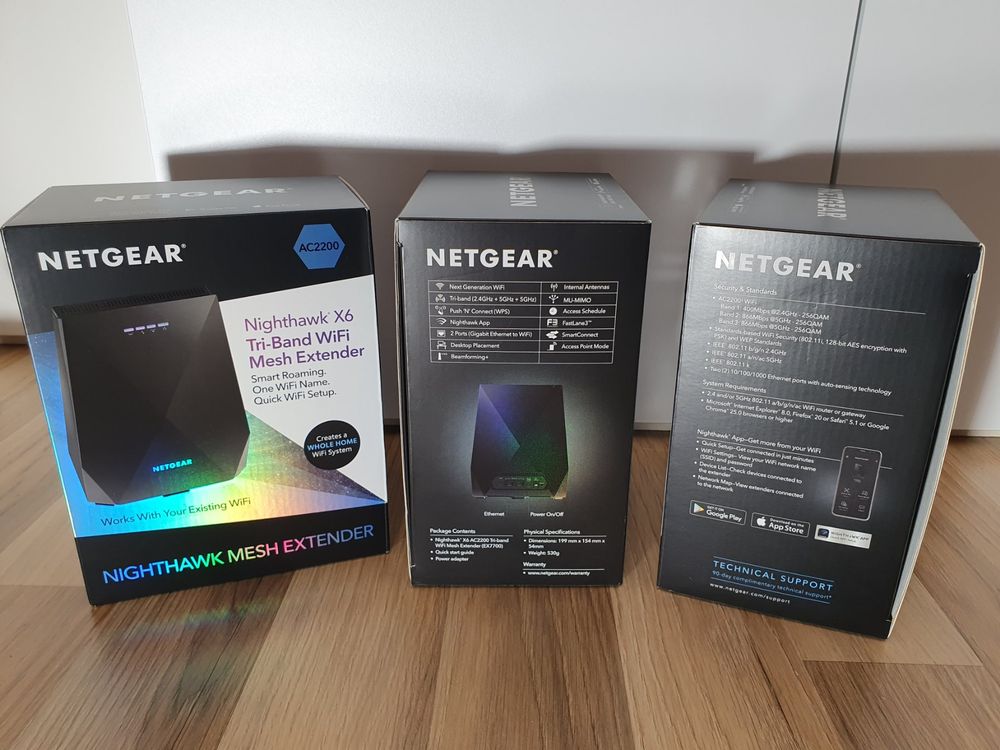 3x Netgear Tri-Band WiFi Range Extender Nighthawk X6 AC2200 | Kaufen ...