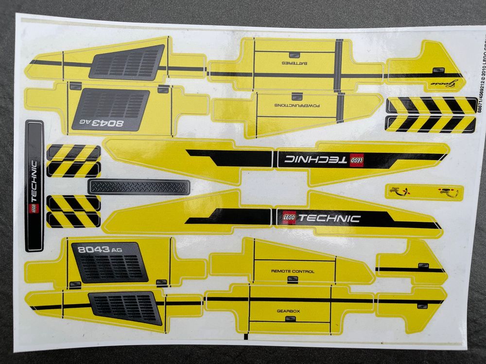 Lego 8043 Stickerbogen Technic Motorisierter Raupenbagger | Kaufen auf ...