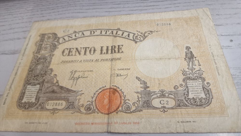 Italienische Banknote 100 Lire, 1926, Top Zustand! (Gebraucht) in ...