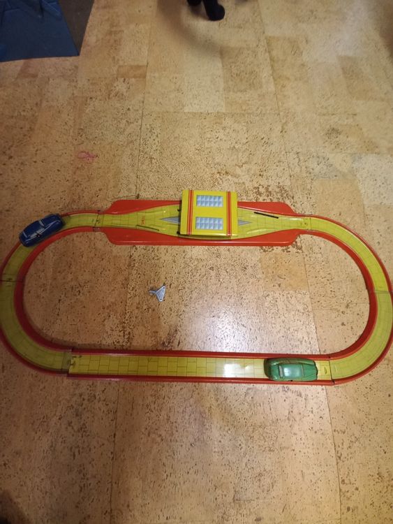 TOP. Antike Technofix Blechbahn mit 2 funktionierenden Autos (Gebraucht ...