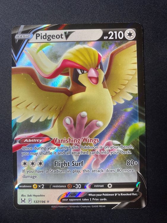 Pidgeot V 137 - Tauboss V - Ultra Rare - Lost Origin - EN (Neu (gemäss ...