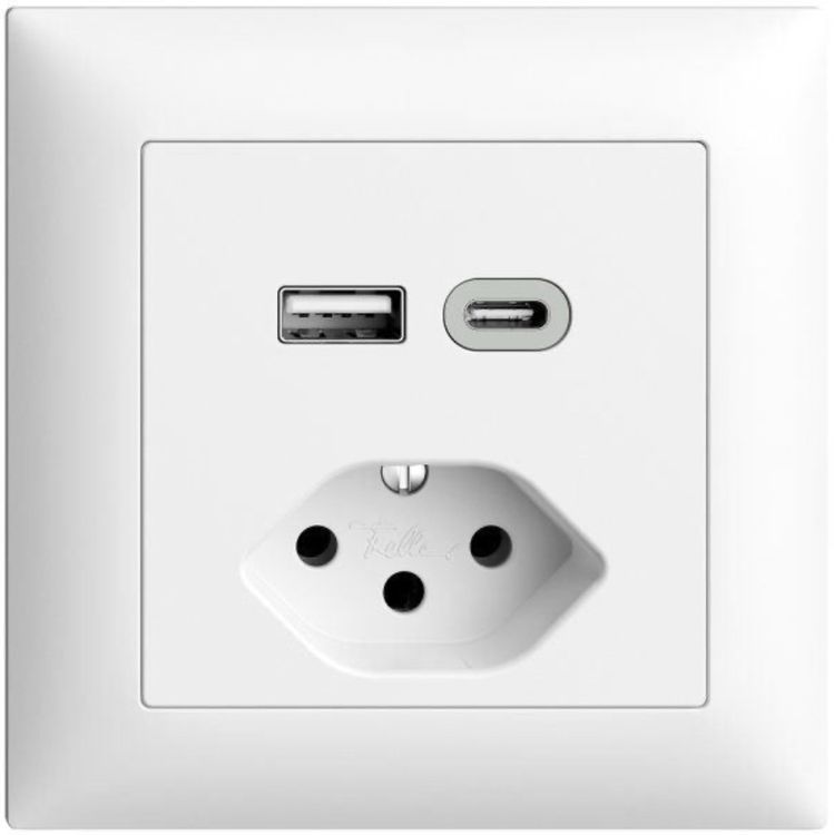 Feller UP-Steckdose USB Typ A+C + Steckdose Typ 13 (Neu und ...