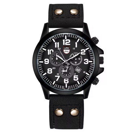 **LIAN DU Herrenuhr Chronograph Lederarmband 15.-Fr.Stück** (Neu und ...