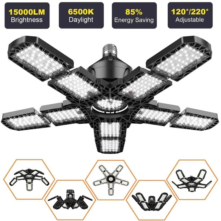 NEU LED Garagenleuchte mit 10 Panels / Lampe de Garage LED (Neu und ...