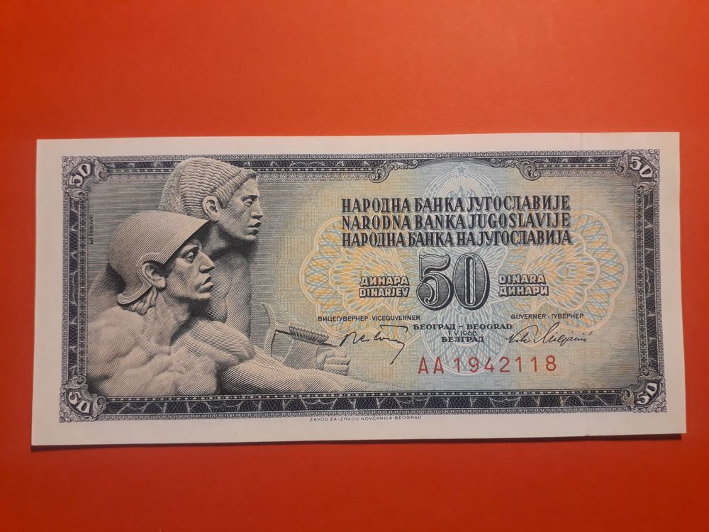 JUGOSLAWIEN - 50 Dinara 1968 UNC (AA1942118) (Neu (gemäss Beschreibung)) in Wichtrach für CHF 1. ...