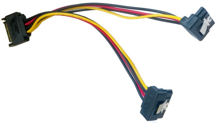 SATA Power splitter mit Clip Y-Stromkabel 20cm 90 Grad (Neu und ...