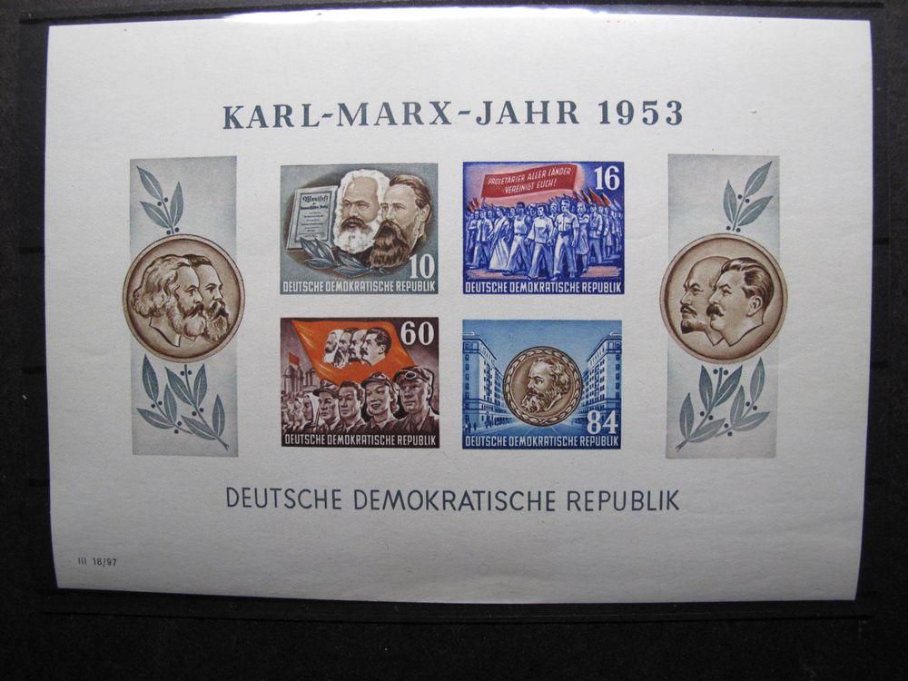 DDR 1953 Karl Marx Block 9B geschnitten ** (Gebraucht) in für CHF 30 – mit Lieferung auf Ricardo ...