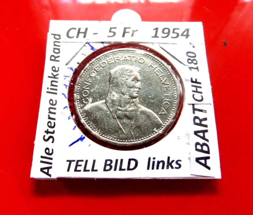 SELTENE ABART CH-5 Fr 1954 alle Sterne links vieleicht Fälsc (Gebraucht) in Glis für CHF 15 ...