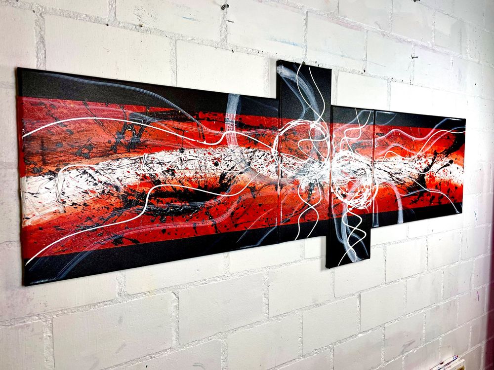 Gemälde Acrylbild Abstrakt 4 Teilig 60 x 160 cm (Neu und originalverpackt) in Aarburg für CHF 55 ...