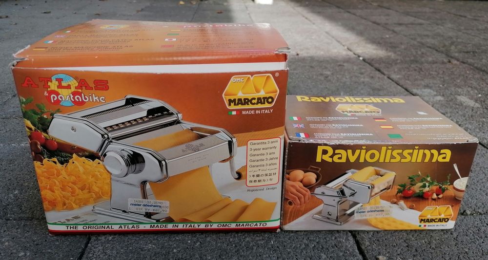 Pastamaschine Marcato Atlas Modell 150 und Raviolissima Set (Gebraucht ...