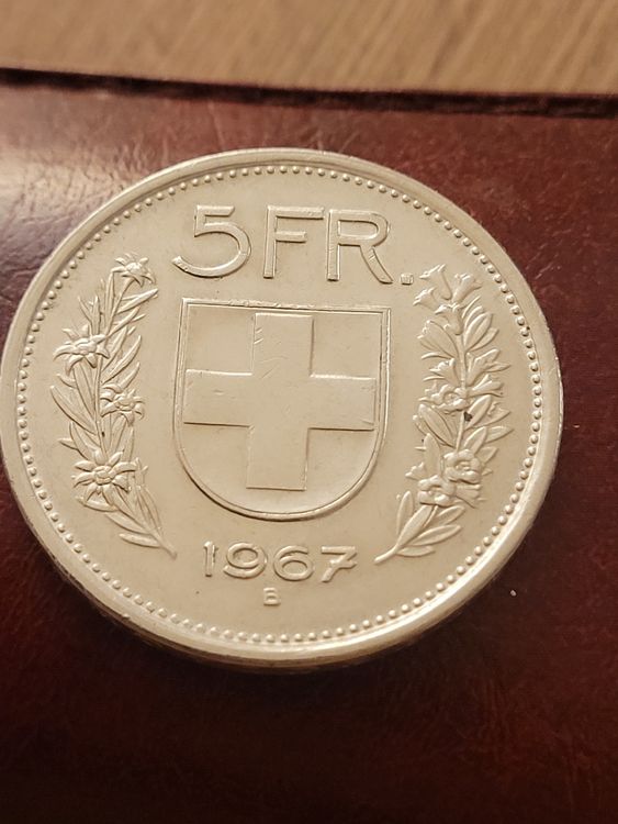 5 Franken Münze 1967 B, in Silber (Gebraucht) in Sierre für CHF 9 – mit Lieferung auf Ricardo kaufen