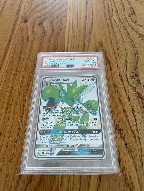 Pokemon PSA 10 Shiny Scherox Hidden Fates (Neu (gemäss Beschreibung ...