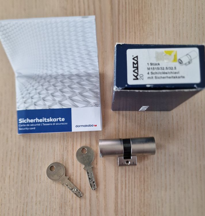 KABA 20 Schliesszylinder mit 2 Schlüsseln Sicherheitskarte (Gebraucht ...