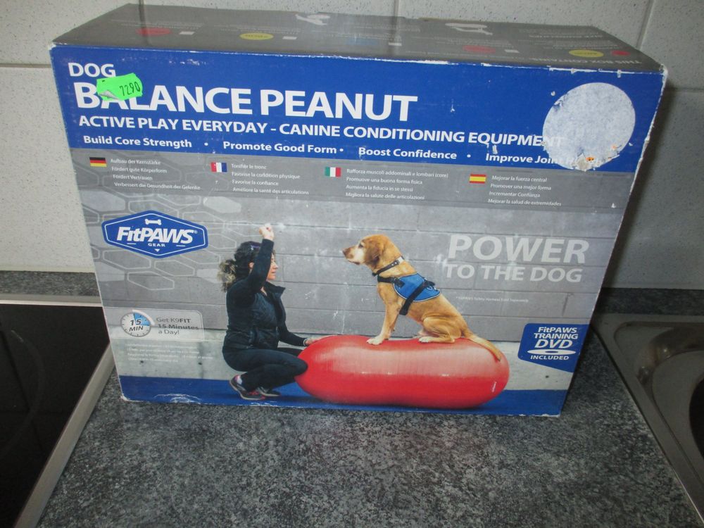 FIT PAWS DOG BALANCE PEANUT BALL GELB MIT ANLEITUNG NEU 40CM (Neu und ...