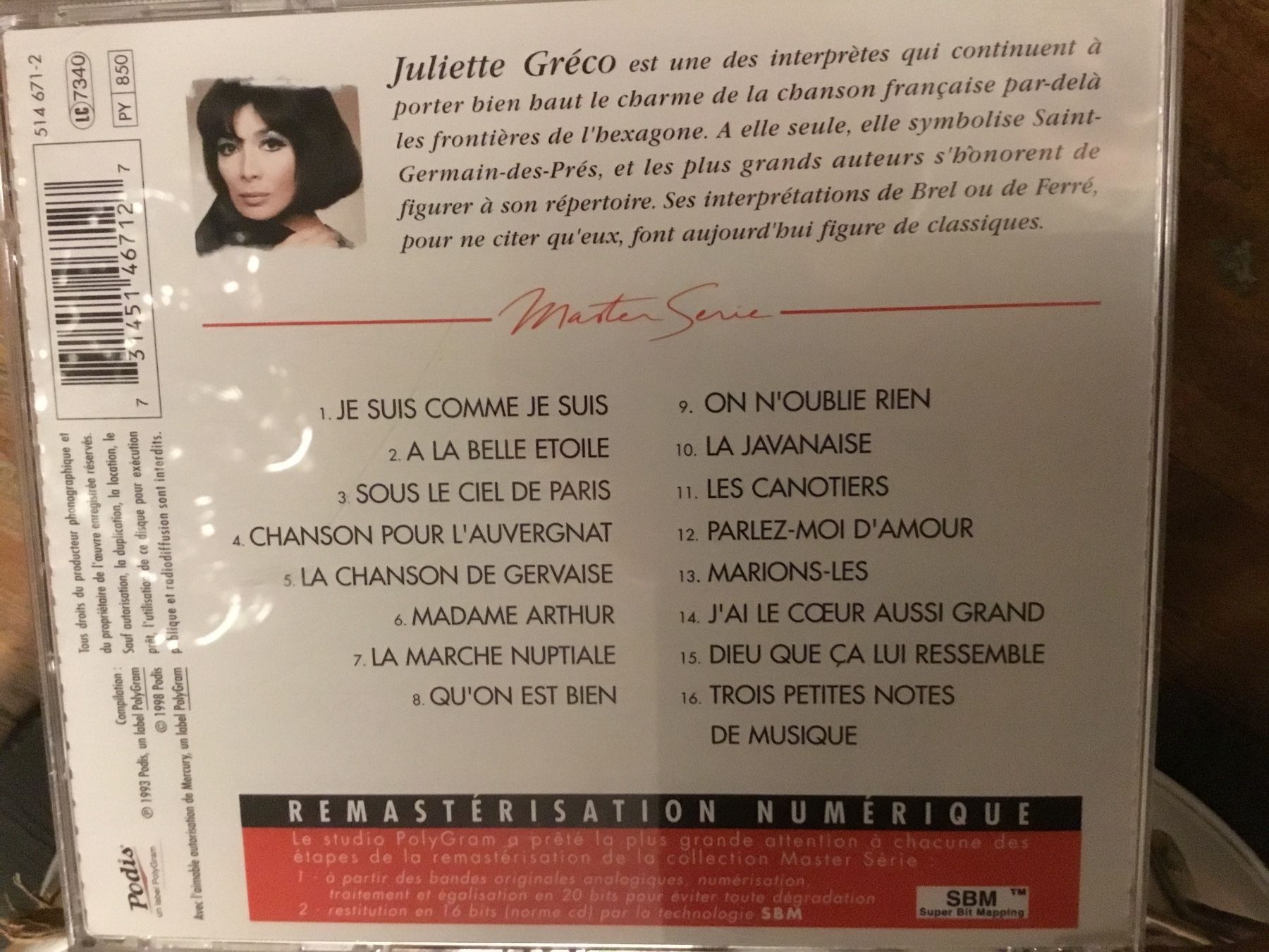 Juliette Greco - Vol.2 CD - Master Serie - Chanson Klassiker (Gebraucht) in Thierachern für CHF ...