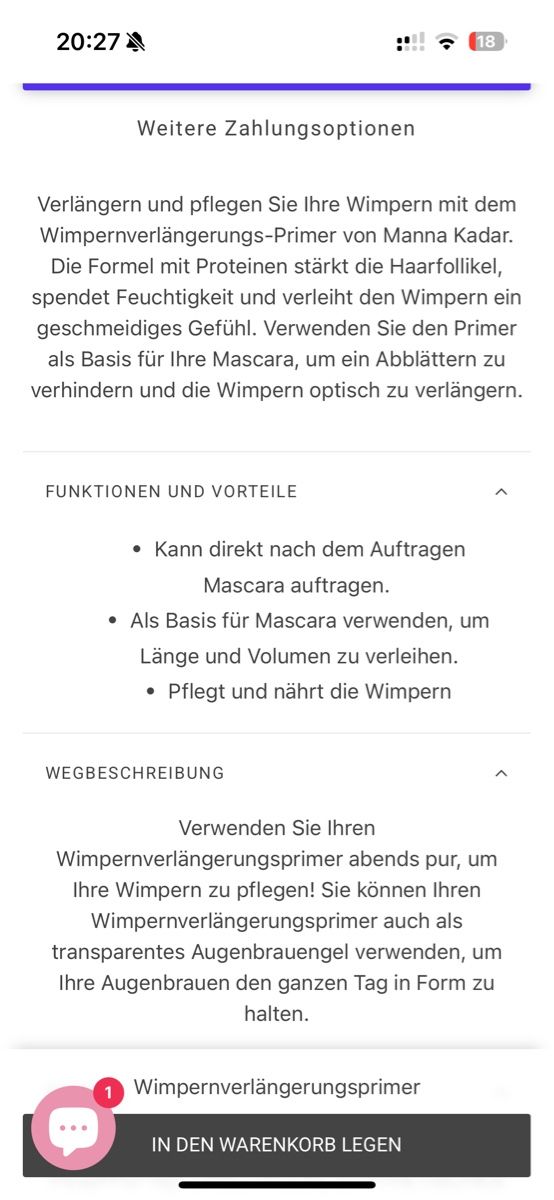 Manna Kadar Wimpernverlängerungs-Primer - Top Zustand! (Neu und ...