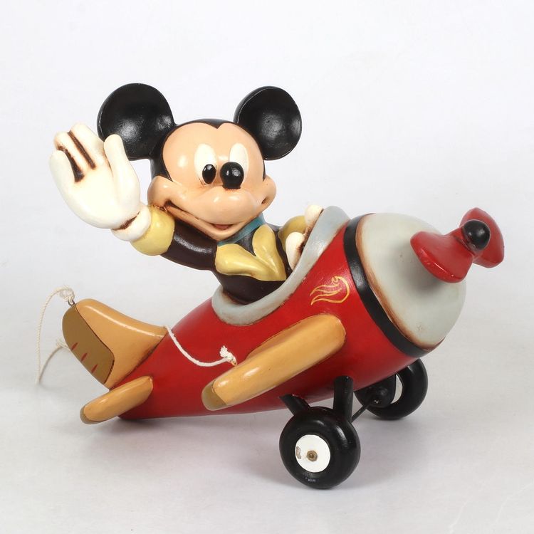 Micky Maus im Flugzeug, Holz, Vintage Deko Sammlerstück! (Gebraucht) in ...
