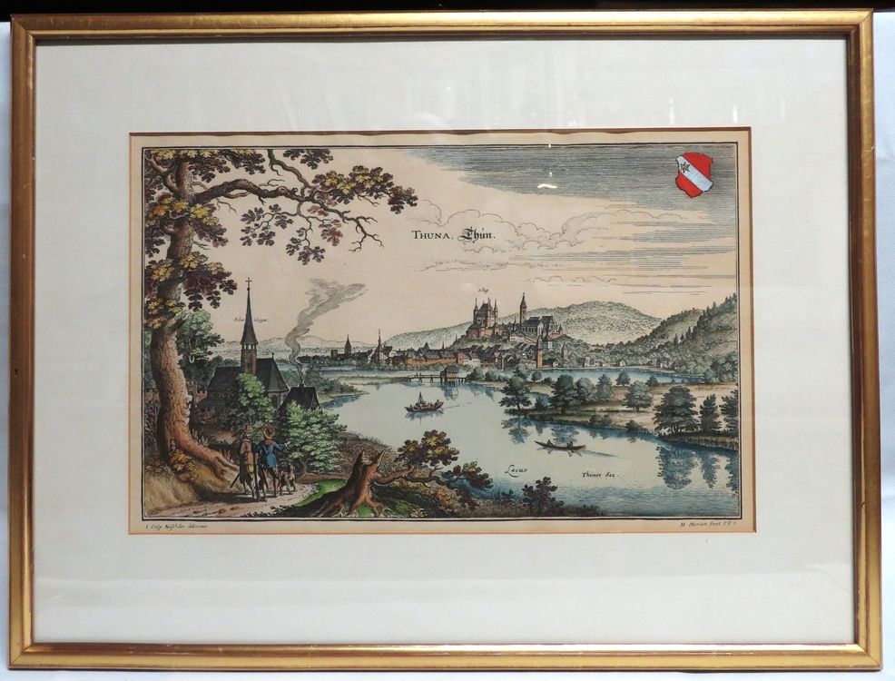 Orig Stich Kt. Bern Thun von Matthäus Merian (1593 - 1650) | Kaufen auf Ricardo