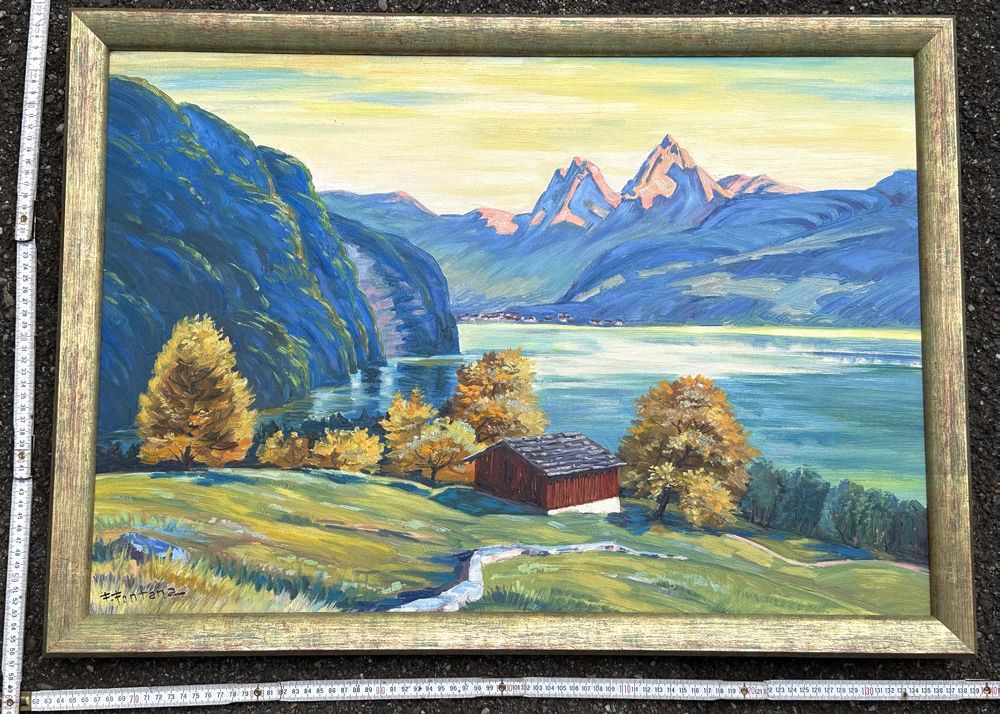 Original Bild Fritz Fontana Alpenlandschaft mit See (Gebraucht) in ...