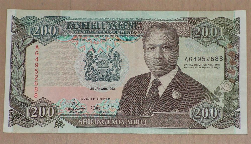 Banknote Kenya 200 Shillings, 1992 (Gebraucht) in Oberriet SG für CHF 7 ...