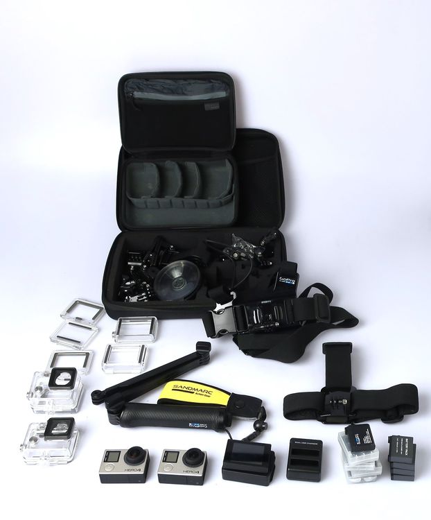 2x GOPRO HERO 4 - Silver Edition + Zubehör - MEGABUNDLE! (Gebraucht) in ...
