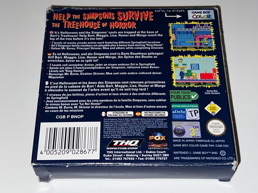 GBC - Simpsons: Night of the Living Treehouse of Horror OVP | Kaufen ...