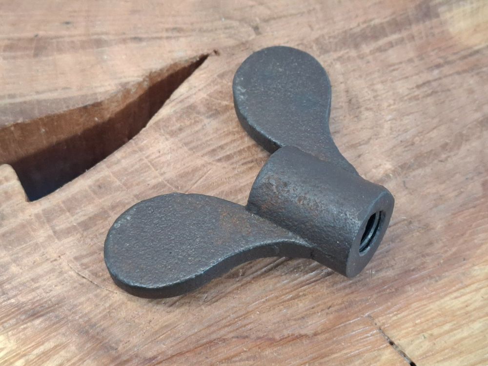 1 antike grosse Zoll Flügelmutter 1/2", Eisen (LOT3452#NSH6) (Gebraucht ...