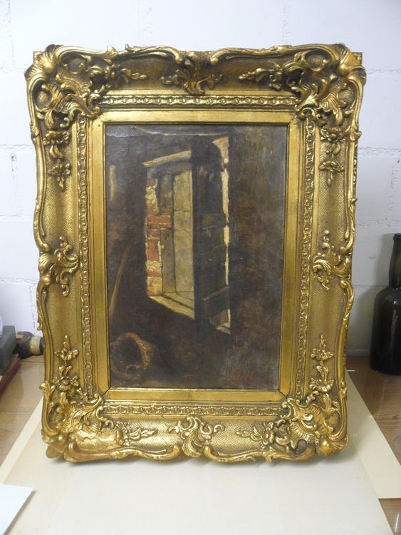 antikes OelGemälde Lwd. "das KELLERFENSTER" im BauernSTand (Gebraucht) in Oberhofen am Thunersee ...