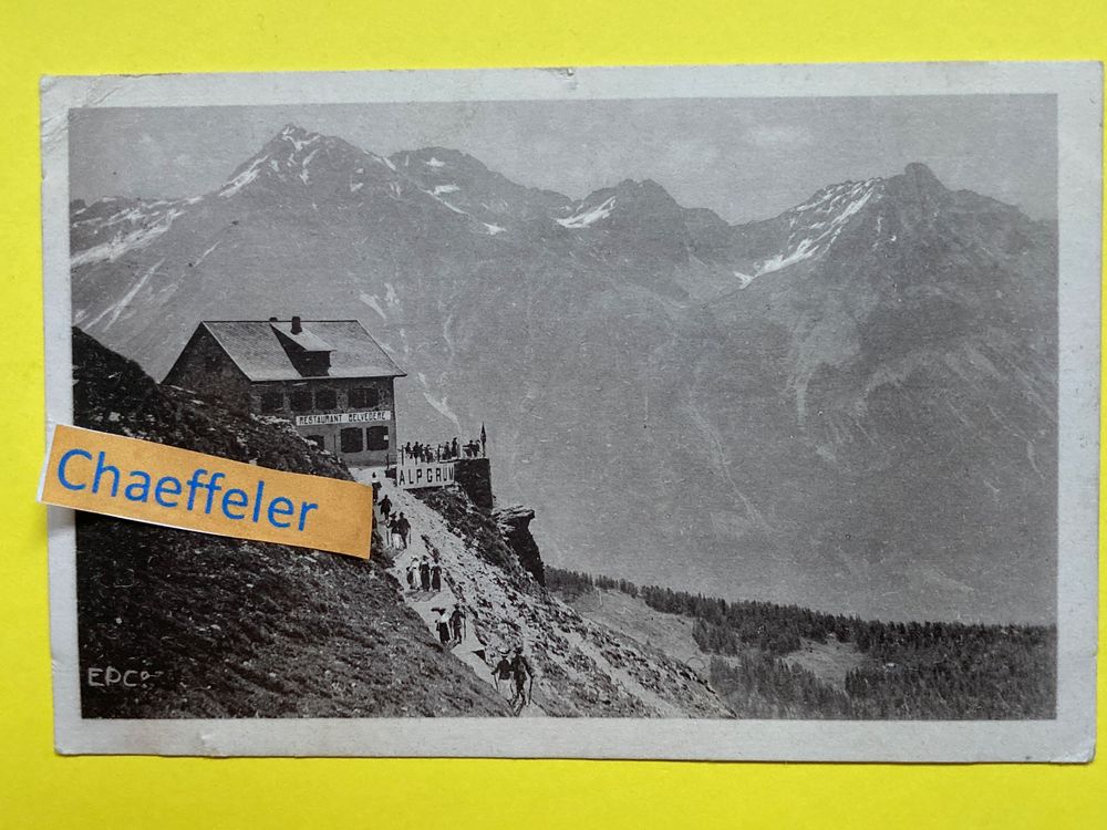 1920 Alp Grüm. Hotel Restaurant Belvedere mit Senagruppe (Gebraucht) in ...