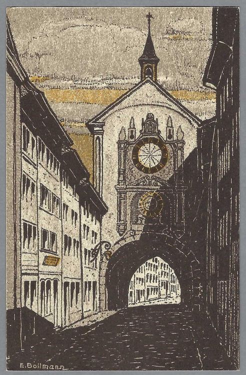 1916, ALT WINTERTHUR, SCHÖNE KÜNSTLER LITO SIGN. BOLLMANN (Gebraucht ...