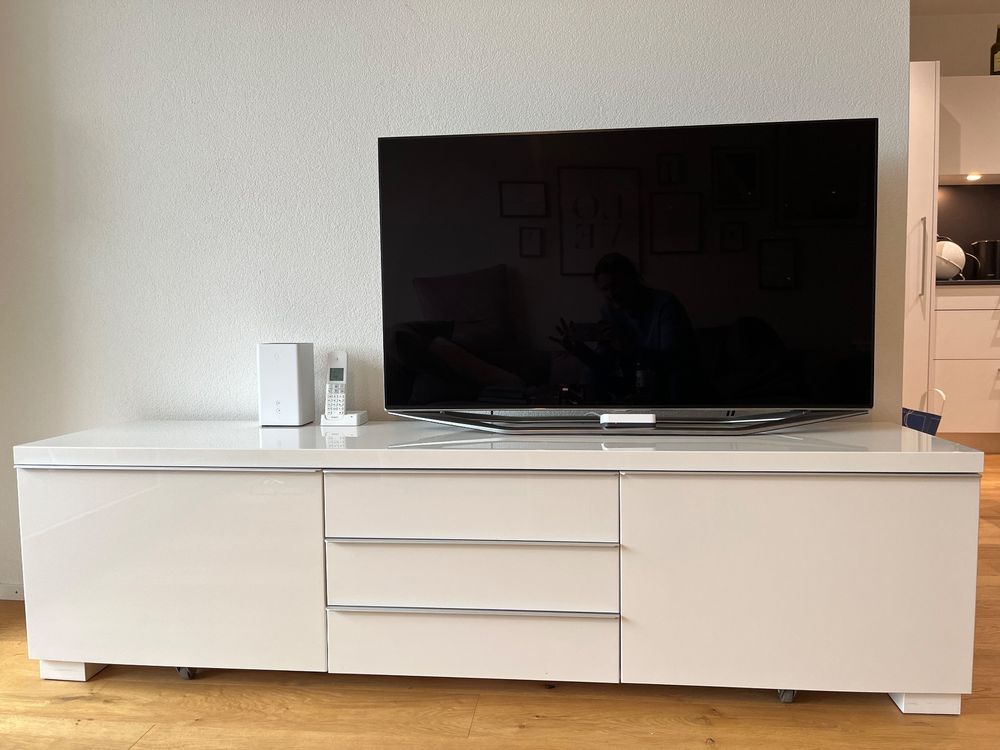 IKEA Besta Burs TV-Möbel, TV-Bank, Lowboard,Hochglanz, weiss | Kaufen ...