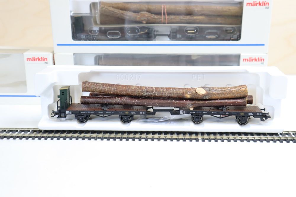 Märklin 3 x Doppel Langholzwagen 48841 - Top Modelle H0 (Gebraucht) in ...