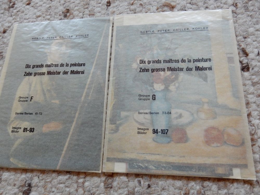 2x Kunstblätter "Dix grands maîtres" Nestle Cailler (Gebraucht) in Jona für CHF 2 – mit ...