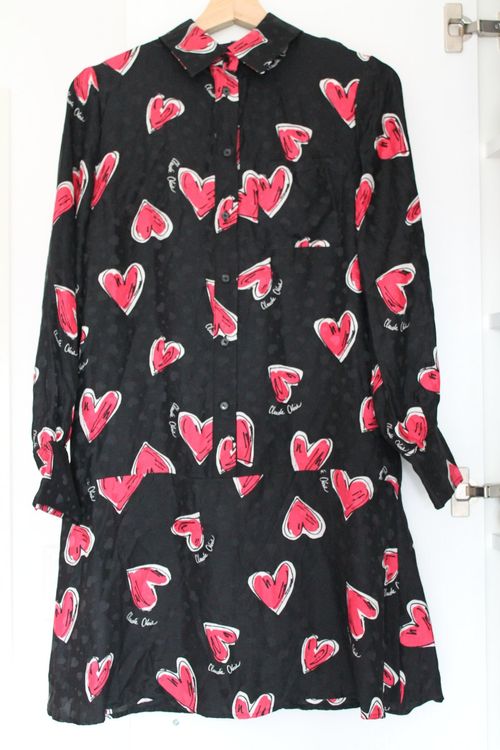 LAST CHANCE Claudie Pierlot Kleid Herzen aus Seide Gr. 34/XS (Gebraucht ...