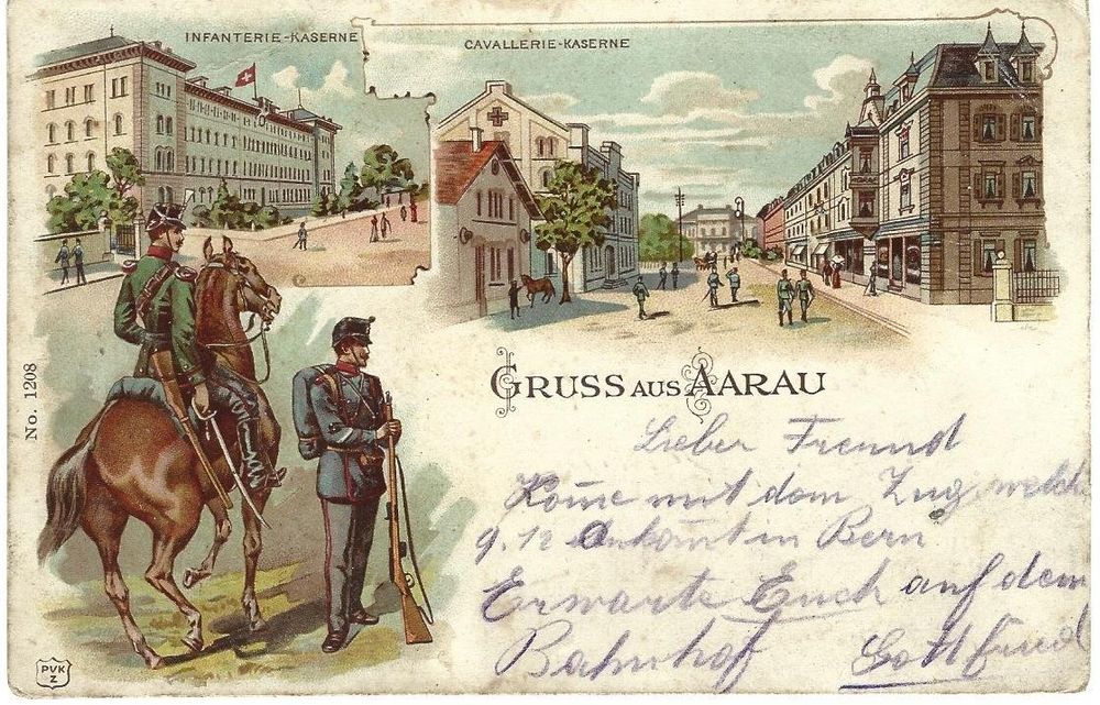 Gruss aus Aarau Litho Kaserne (Gebraucht) in Wetzikon ZH für CHF 10 – mit Lieferung auf Ricardo ...